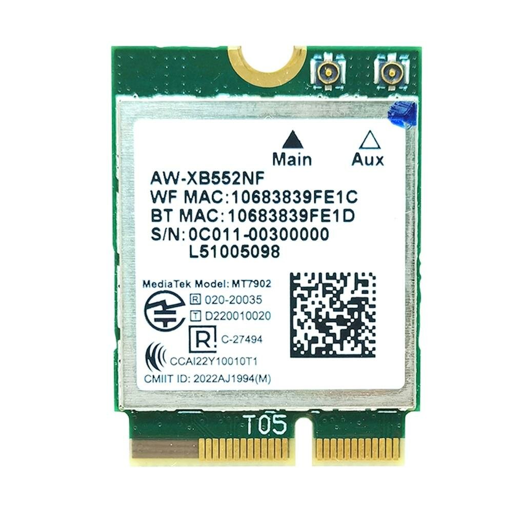 Эффективный MT7902 AW-XB552NF WIFI CARD WIFI6E 2.4G/5G/6G Быстрый доступ в Интернет