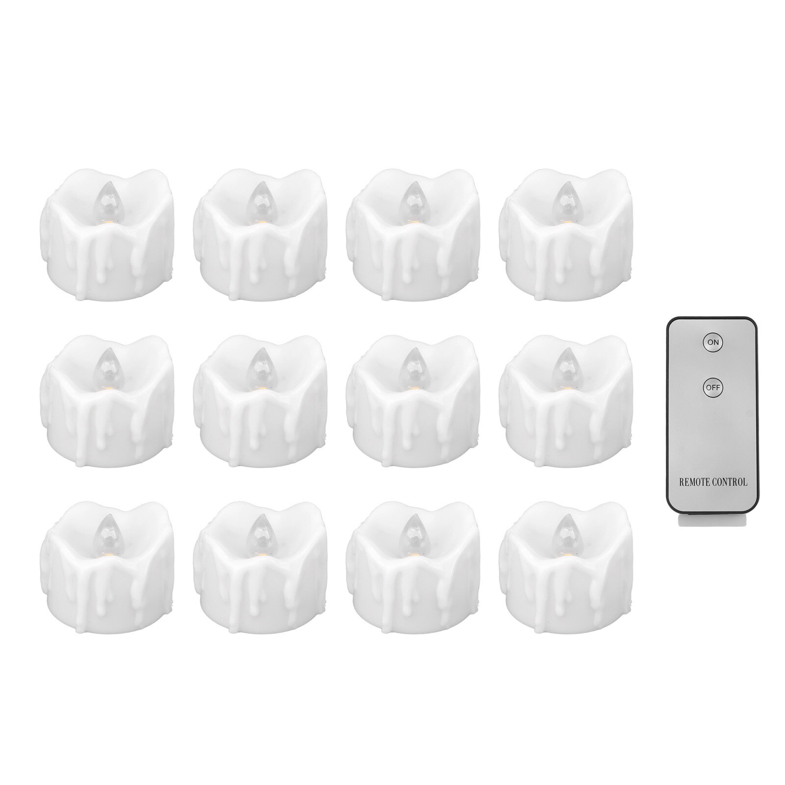 12 PCS LED Electric Tea Candles Warm White Lighting Realistic Flameless Fake for Halloween Wedding Decor