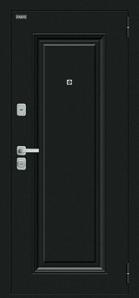 Входная Дверь Bravo Мило МФ/BChrome Букле черное/Cappuccino Melinga 960x2050мм Правое Открывание / Браво.