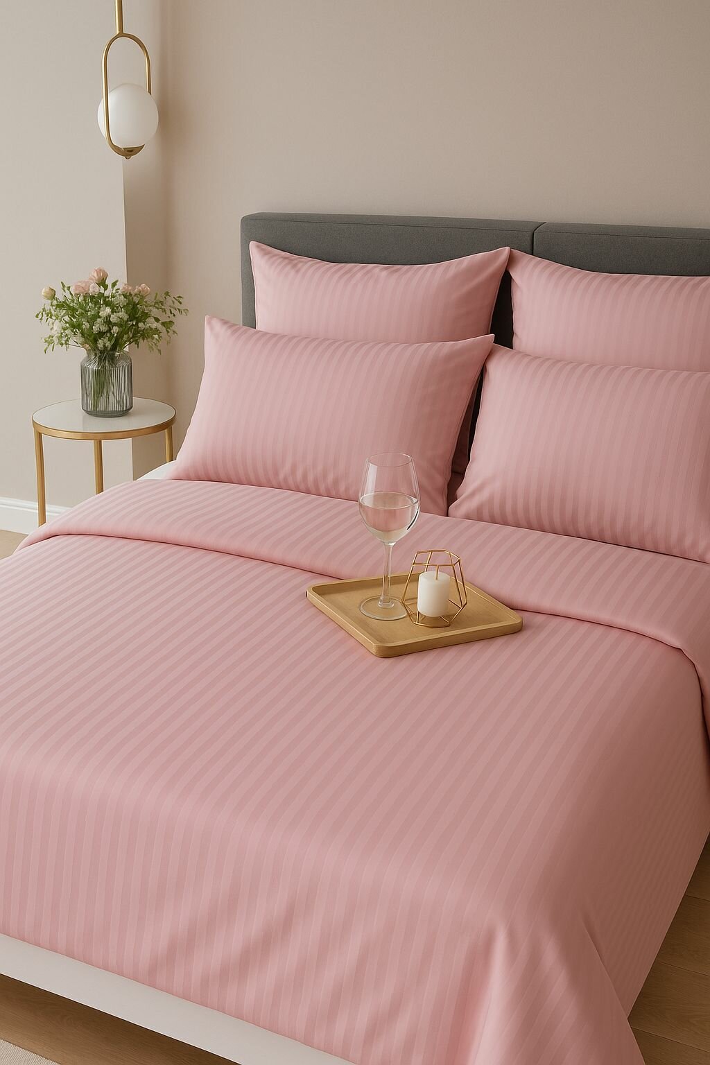 Постельное белье Страйп Сатин Евро