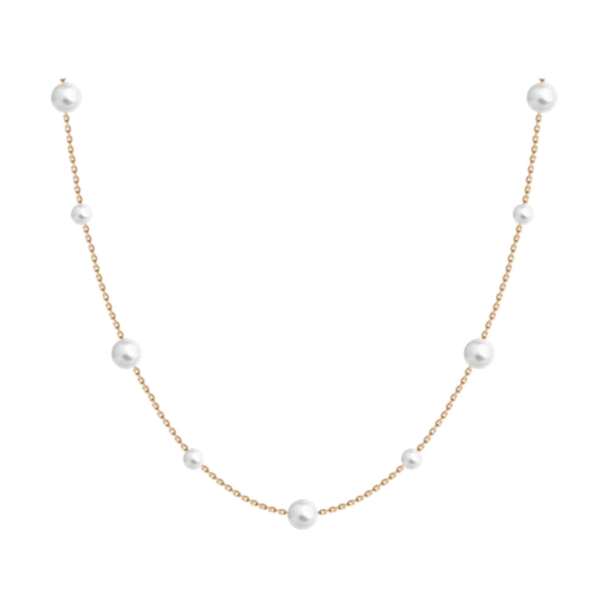 Колье, красное золото, 585 проба, жемчуг