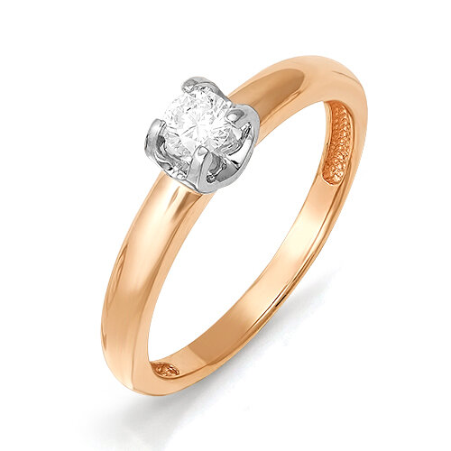 Кольцо, красное золото, 585 проба, бриллиант