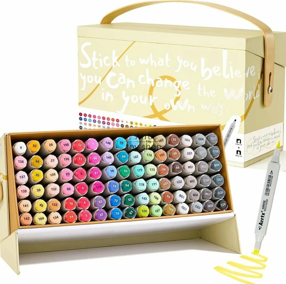 Arrtx Набор маркеров Акриловый, толщина: 0.19 мм, 90 шт.