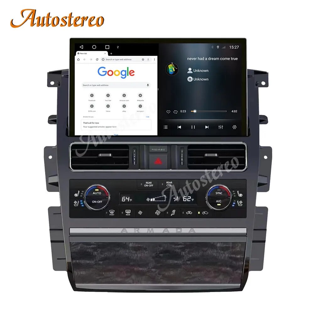 Автомагнитола GPS Android 13 128GB 8G Nissan Patrol Y62 2010-2023