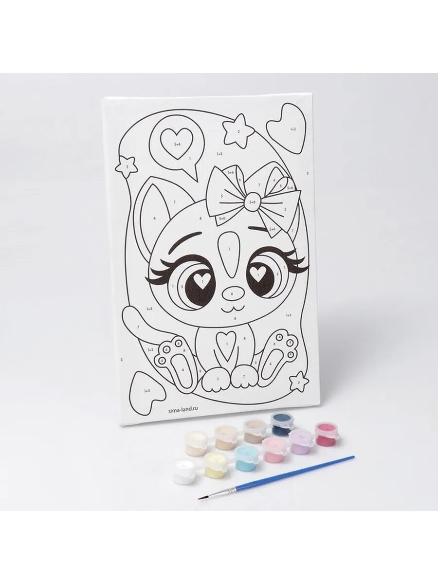 Детская картина по номерам "Милая кошечка"