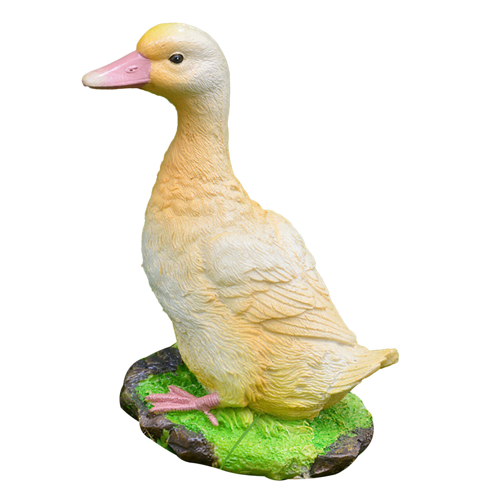 Утиный орнамент, имитация смолы, ландшафтная статуя утки, устойчивая к погодным условиям, яркая, милая, модель скульптуры животного для садового газона, желтый S