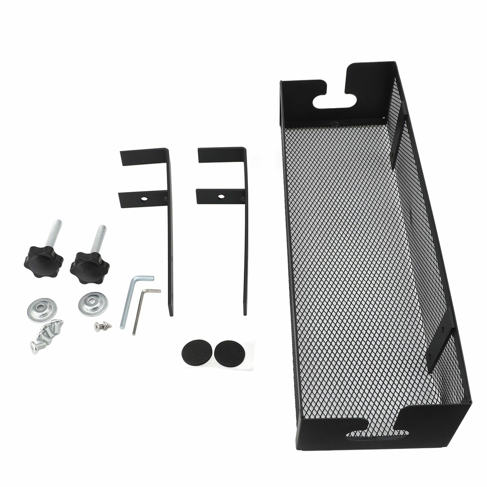 Подстольный лоток для кабелей из углеродистой стали, корзина для хранения под столом, органайзер для кабелей с зажимом для офиса и дома, черный