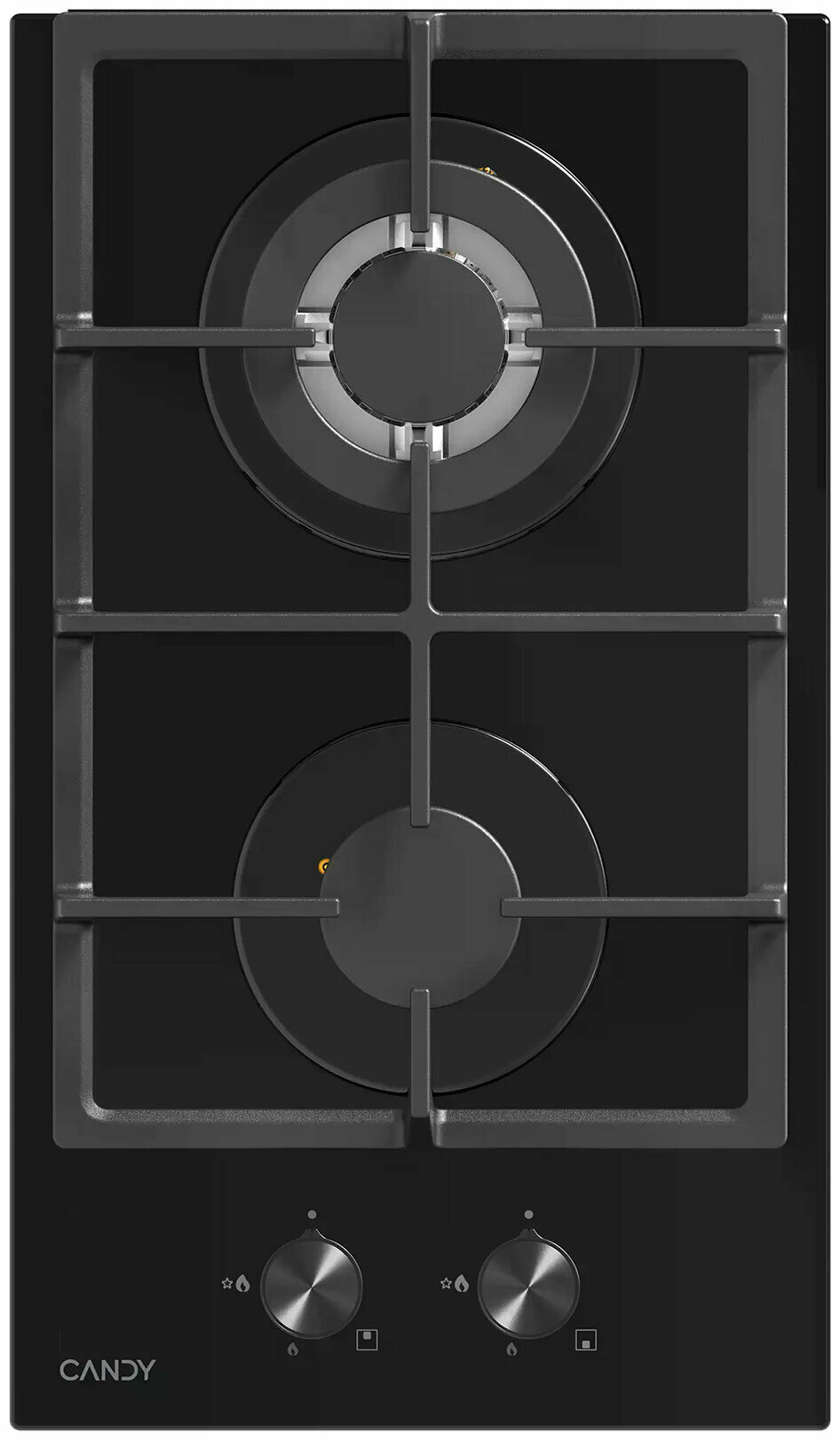 Газовая варочная панель CANDY CHXG32CWB, 2 конфорки, чугунные решетки