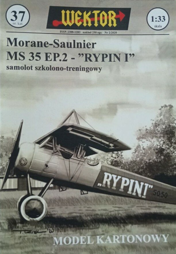 Сборная бумажная модель Самолет Morane-Saulnier - WEKTOR №37 (журнал)