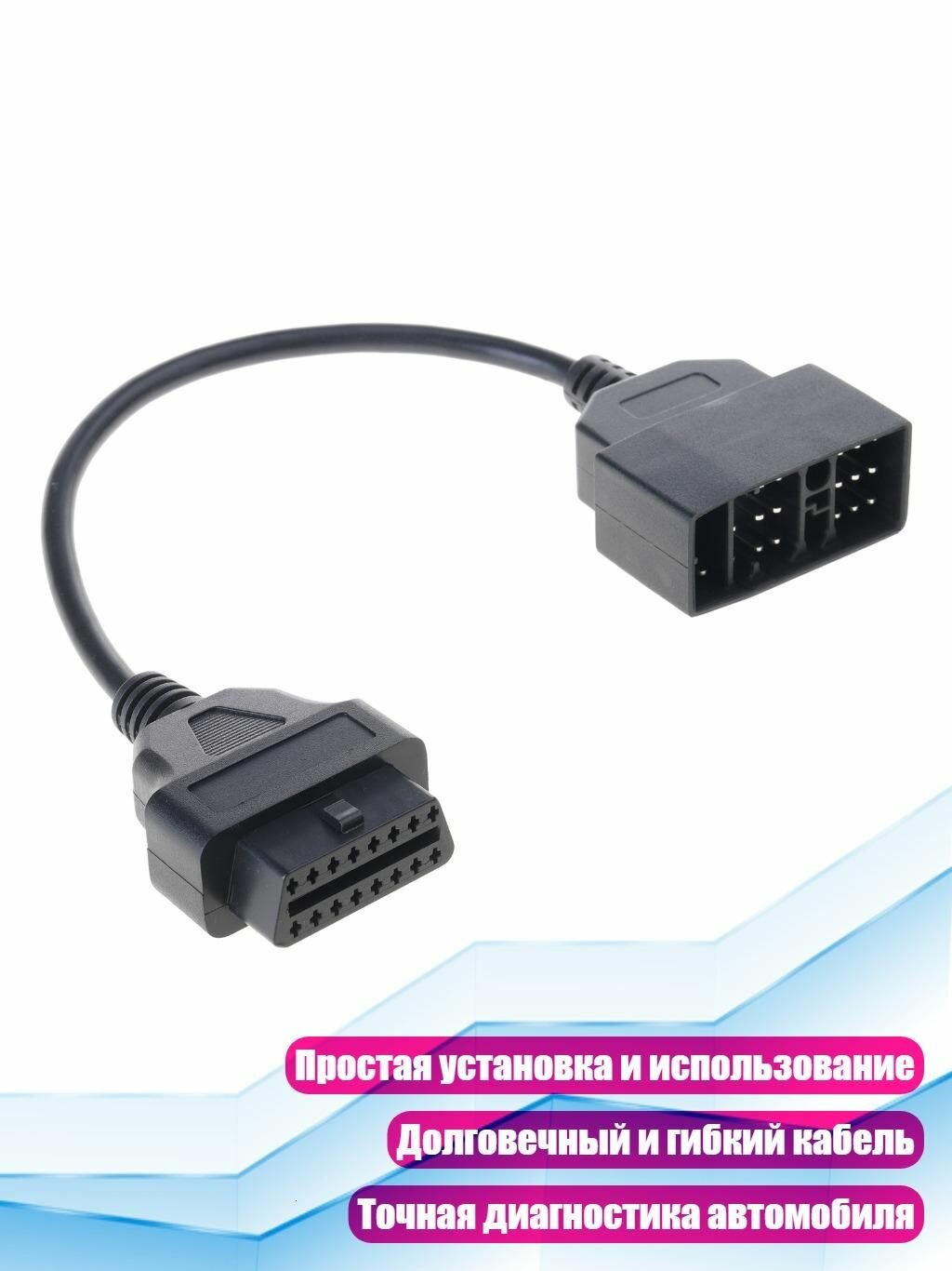 Кабель диагностики OBDII 22 16 pin