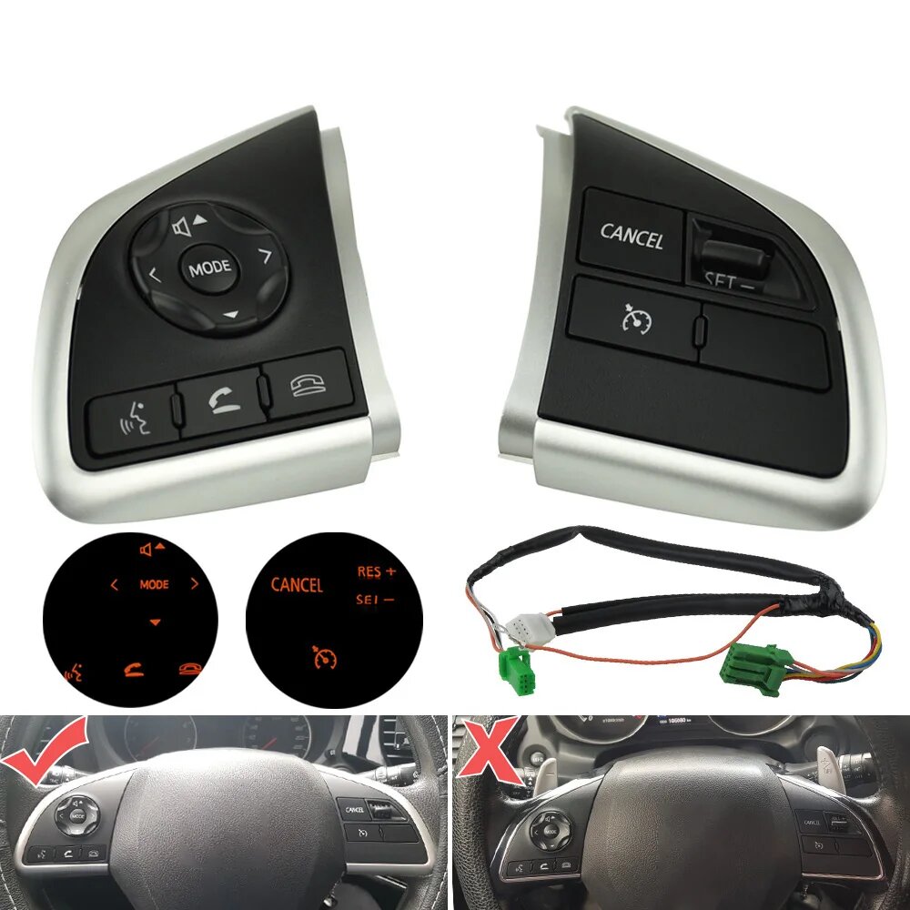Для Mitsubishi Outlander ASX 2013-2018: кнопки руля, Цвет: Set