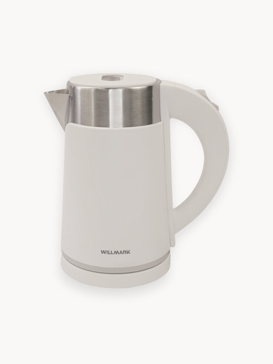 Чайник эл. WILLMARK WEK-1008PS (мощ. 1000, объем 0.8л, корп. из нерж. сталь. и пластик, бел.)