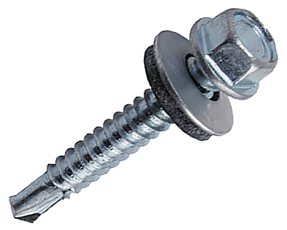 Саморез кровельный "4,8x50" с резиновой прокладкой и шайбой