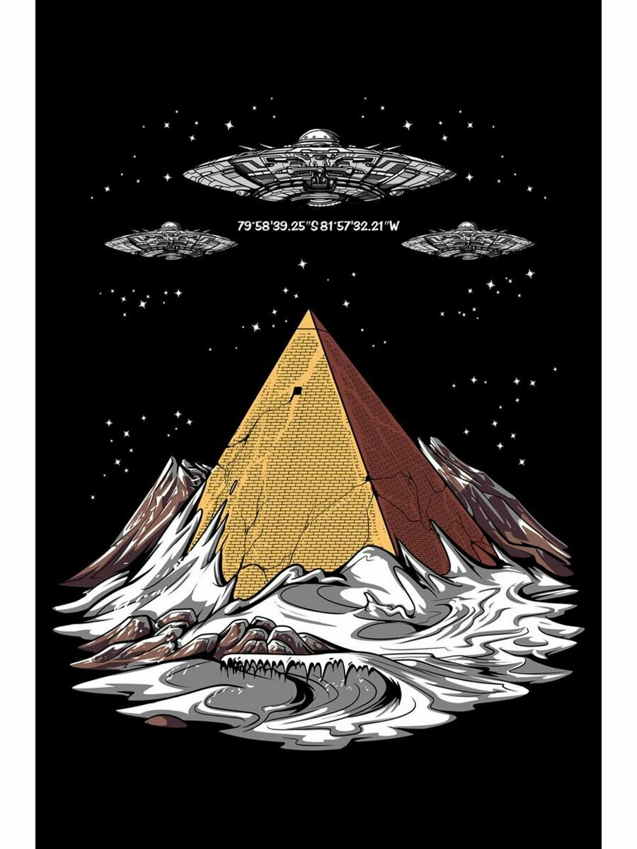 Постер "НЛО и пирамида"