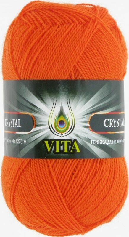 Пряжа CRYSTAL (VITA), оранжевый - 5679, 100% акрил, 2 мотка, 50 г, 275 м.