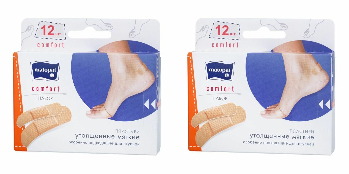 BELLA Медицинские пластыри Matopat Comfort 12 штук в упаковке, 2 уп/