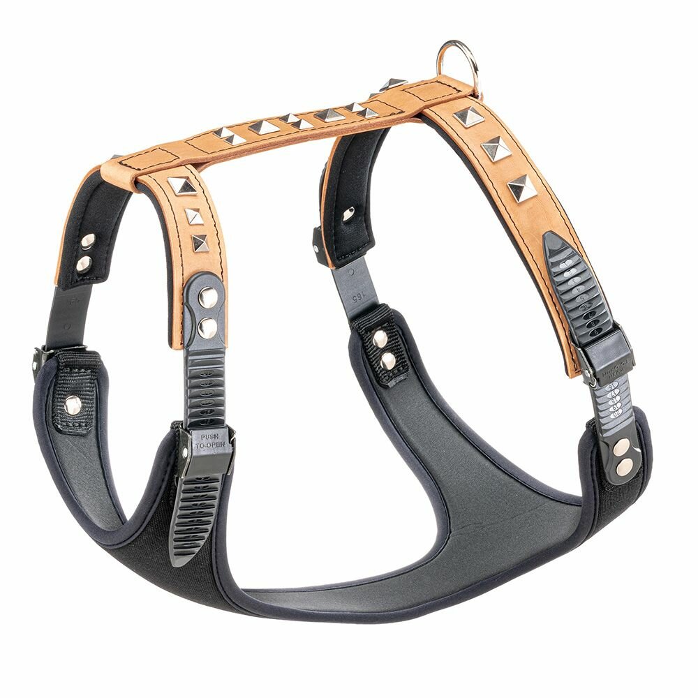 Шлейка для собак Ferplast GIOTTO LUXOR L-XL кожаная с микрорегулировкой, бежевая (Ergocomfort)