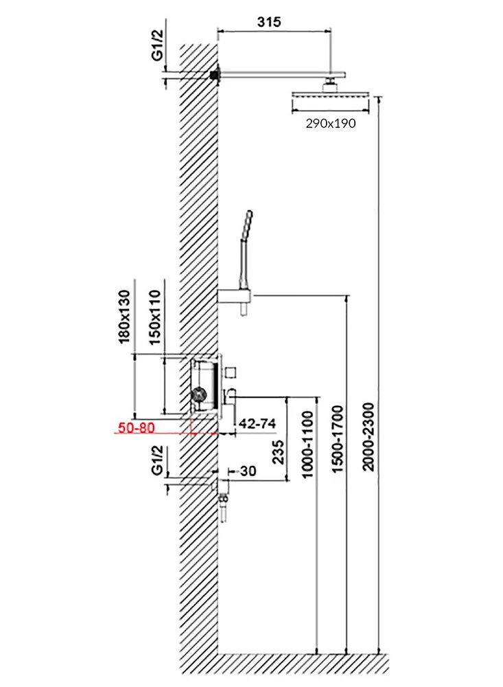 Душевая система встроенная Timo Selene SX-2069/00SM (1013) хром SX-2069/00SM (1013)