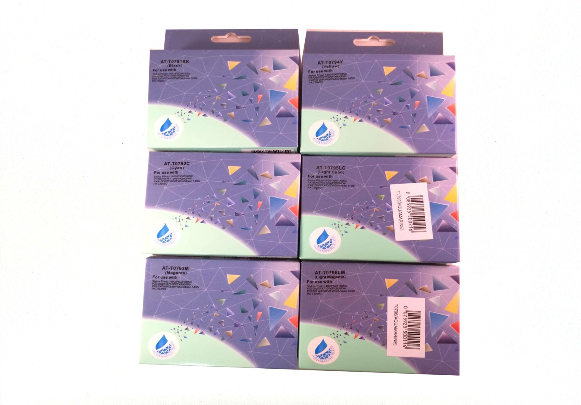 Комплект картриджей T079 для Epson Stylus Photo P50/PX660 - 6 штук по 11,1 мл совместимые Aquamarine