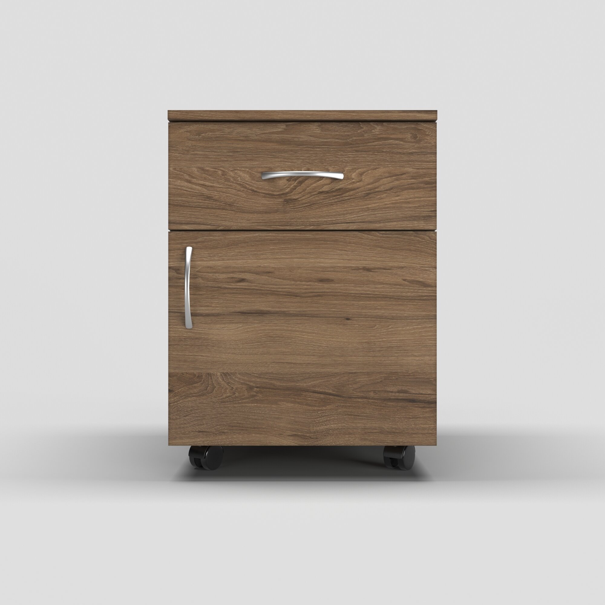 Тумба с дверцей Гикори Рокфорд тёмный, с замком