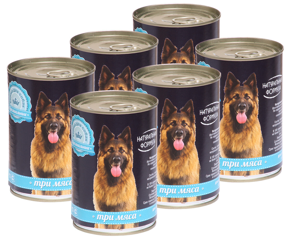 Корм влажный натуральная формула для взрослых собак с мясным ассорти банка 410 гр х 6 шт