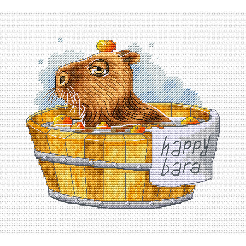 Набор для вышивания Artika #CN020 Капибара, Счетный крест, 18 x 17 см