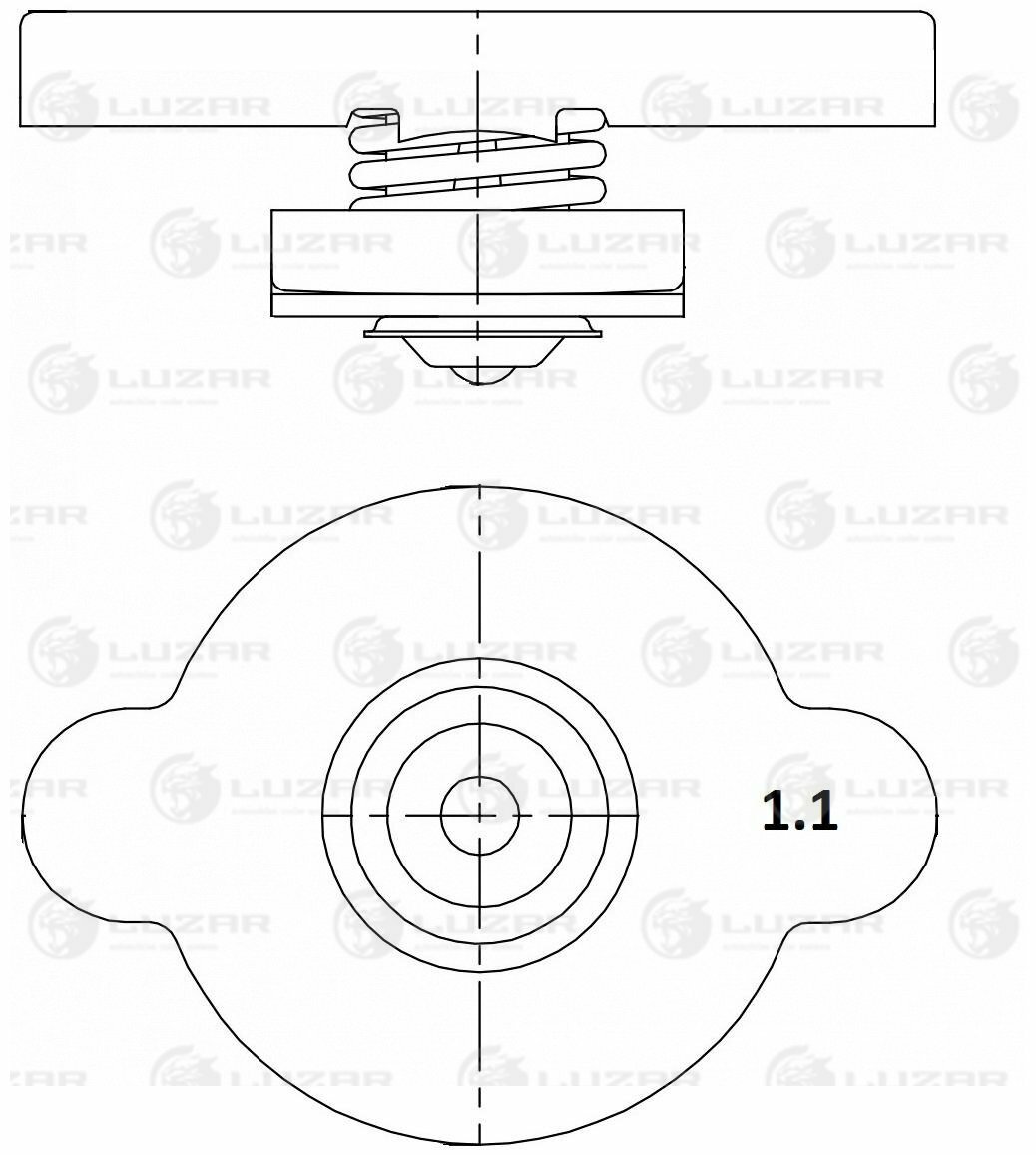 Крышка радиатора Toyota/Nissan/Mazda/Hyundai/Kia 1.1 bar (большой клапан) (LL 1905)