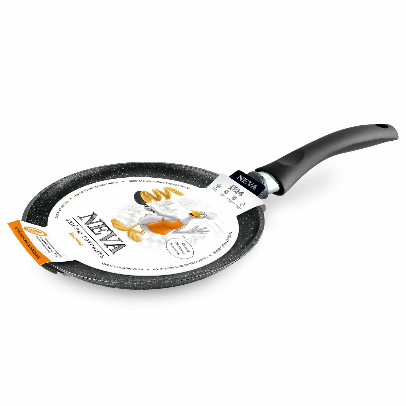 Блинница NEVA "Neva Granite", 24 см, антипригарная, алюминий