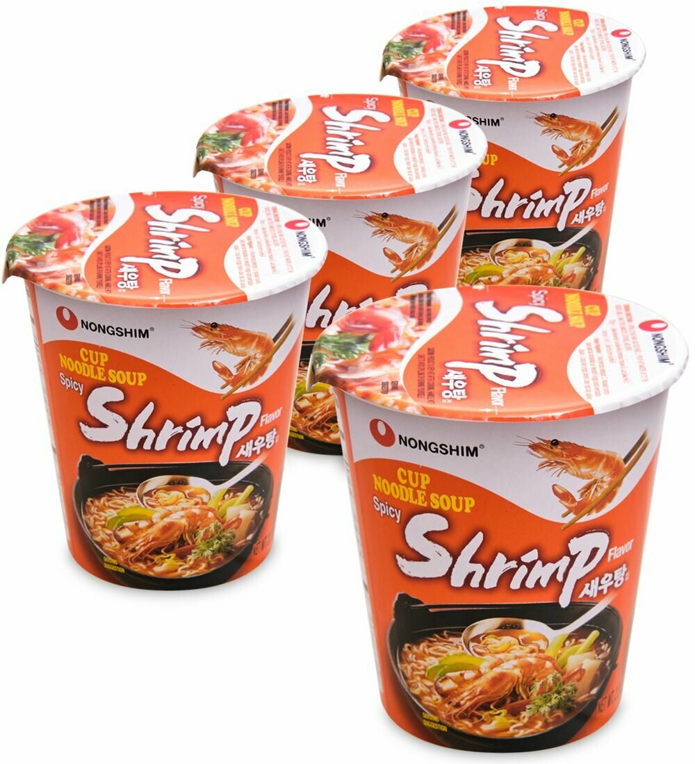 Лапша 'Нонгшим' сушеная Сеутанг 4шт х 67г, Корея