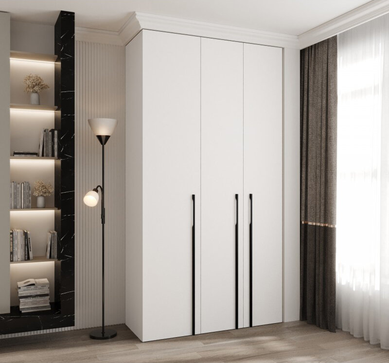 Шкаф распашной МебельЛэнд24 Комо - 3 Белый 150x50x210 для одежды трехдверный