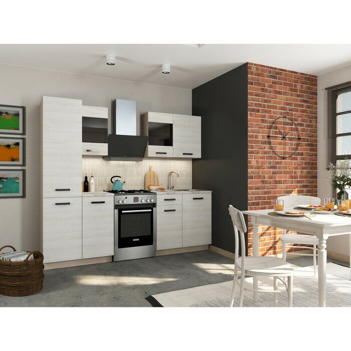 Кухонный гарнитур прямой «Алиса» Loft, 1750 мм, цвет дуб сонома/ сосна белая Loft