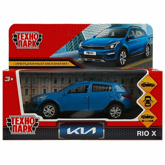 Модель Инерционная Технопарк KIA Rio X (12см, металл, открываются двери и багажник, синий, в коробке, от 3 лет) XLINE-12-BU, (Shantou City Daxiang Plastic Toy Products Co, Ltd)