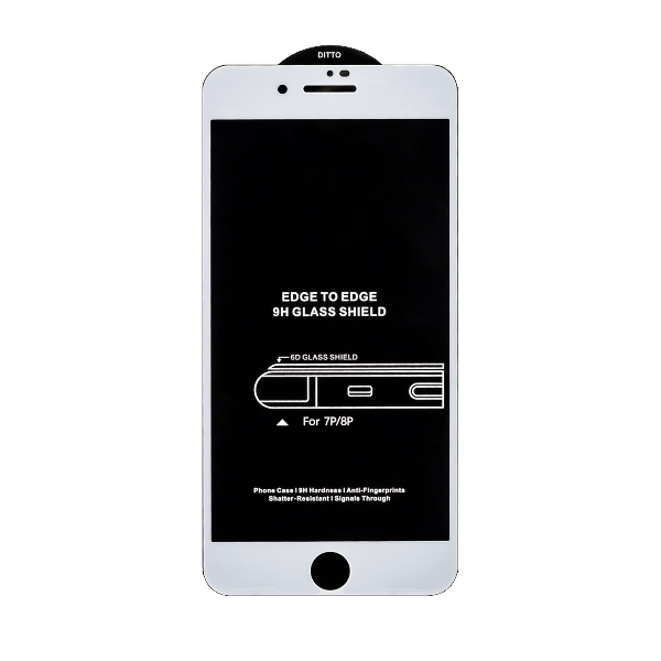 Защитное стекло iPhone 7/8 Plus White 6D