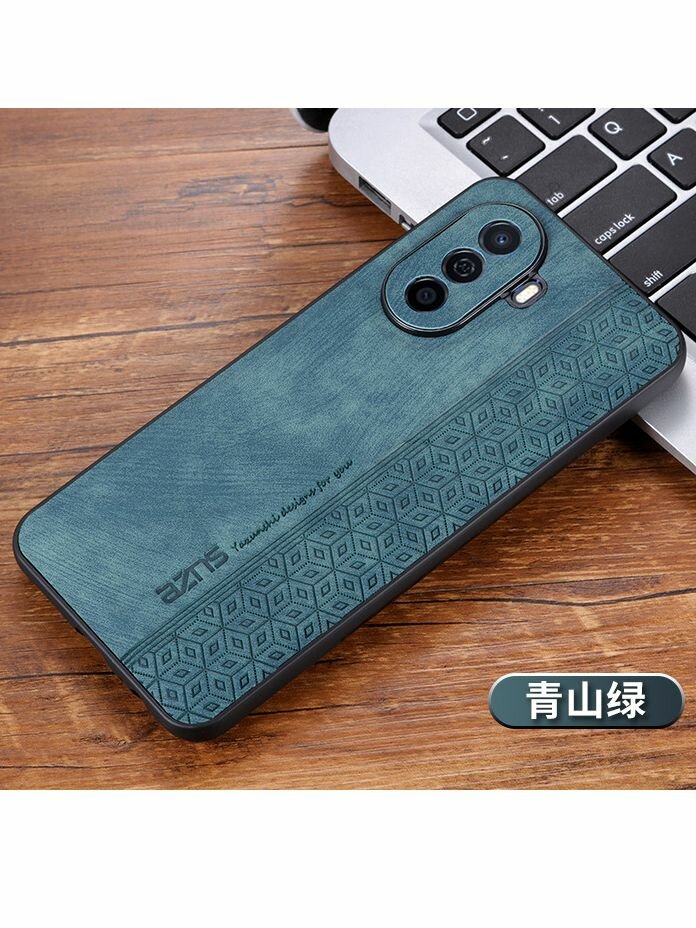 Чехол на Huawei Nova Y70 / Y70 Plus (MGA-LX9N) / Nova Y71 с принтом на Хуавей нова у70 / нова ю70 + / нова у 71 защитная кожаная накладка с узором (зеленый)