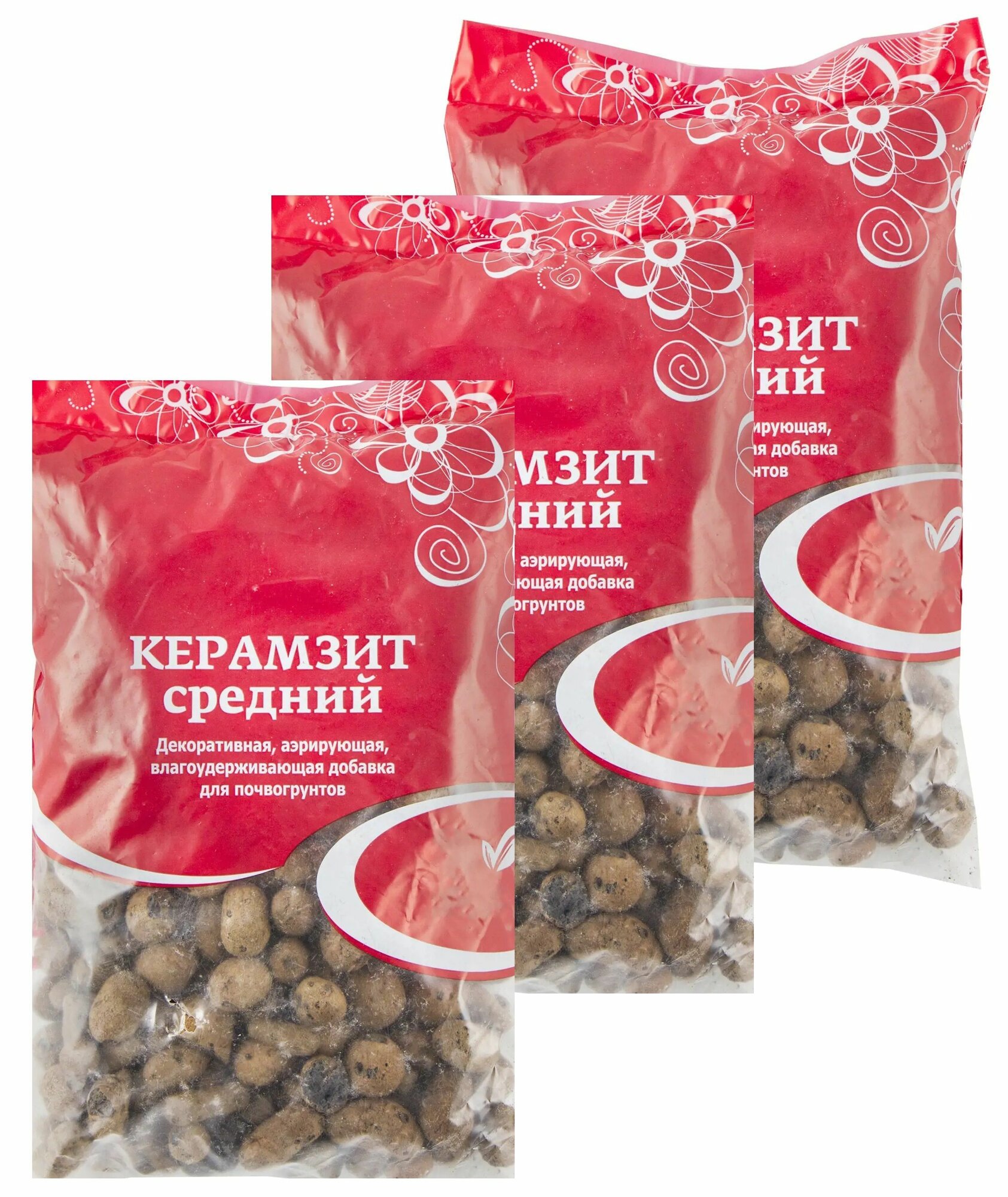 Керамзит садовый, средний, 3 упаковки по 2 л. Улучшает отток излишков воды из горшков (ящиков, вазонов) при переливе и обеспечивает лучший доступ воздуха к корням цветочных и комнатных растений.