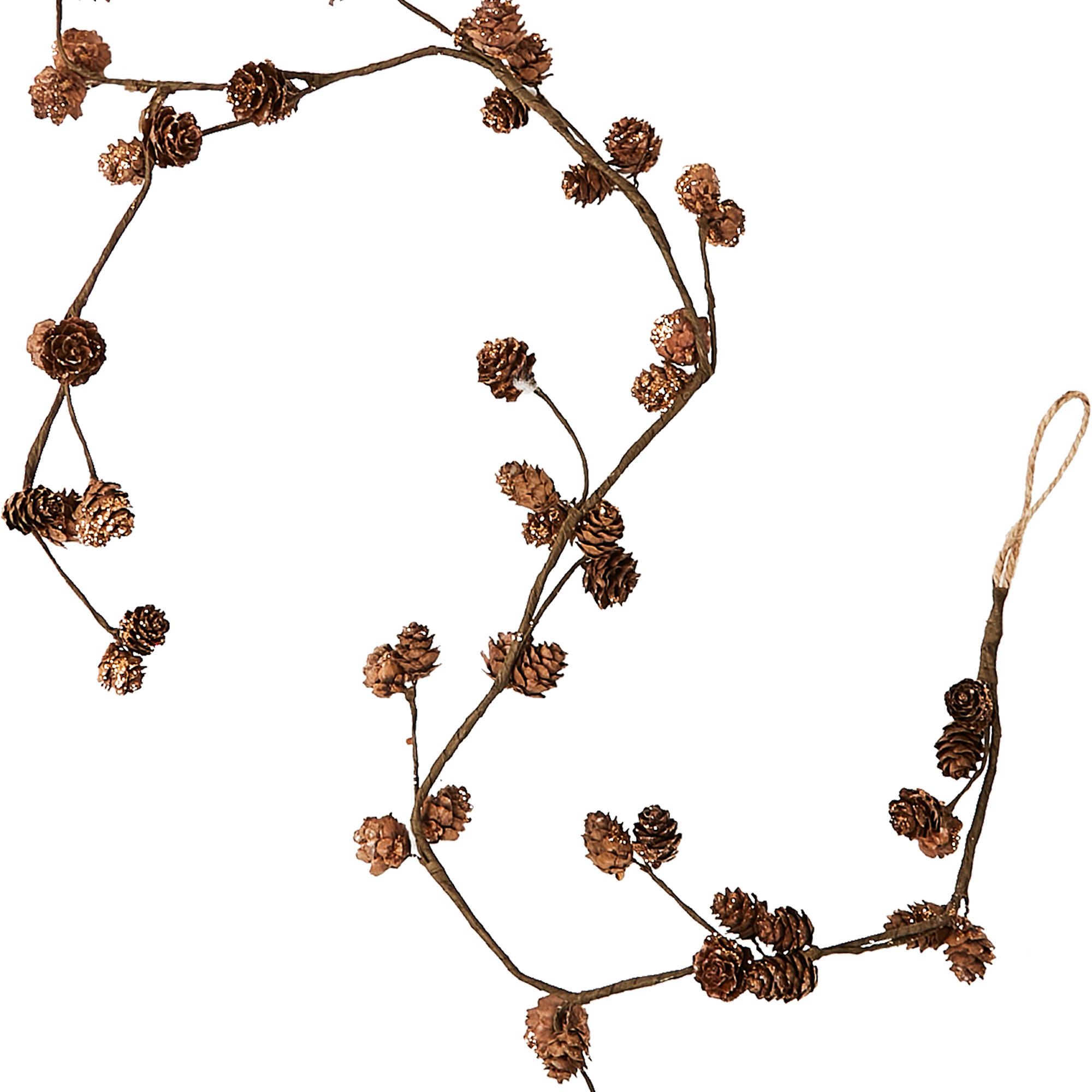 Декоративное украшение из сосновых шишек 120x6x2.5 см / новогоднее украшение на ёлку, игрушка на ёлку