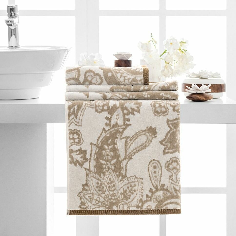 Ралини бел-беж Полотенце 50х100, 1 пр, 100% хлопок, 520 г/м2