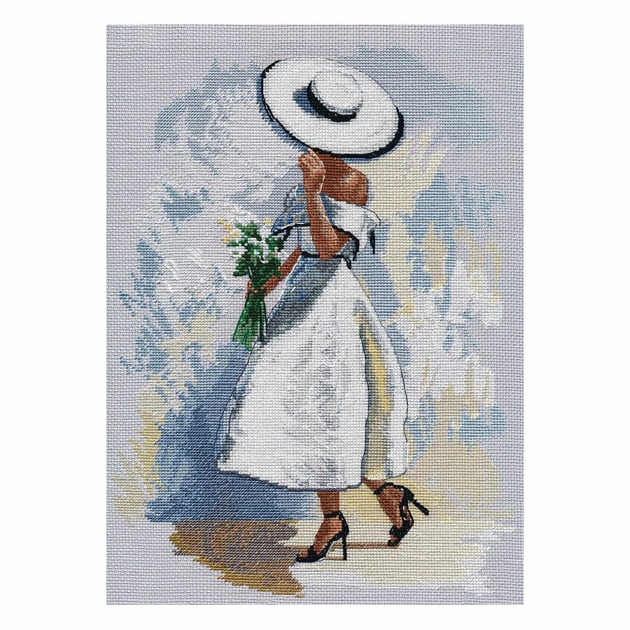 1581 Набор для вышивания овен 'Незнакомка в белом' 22*31см