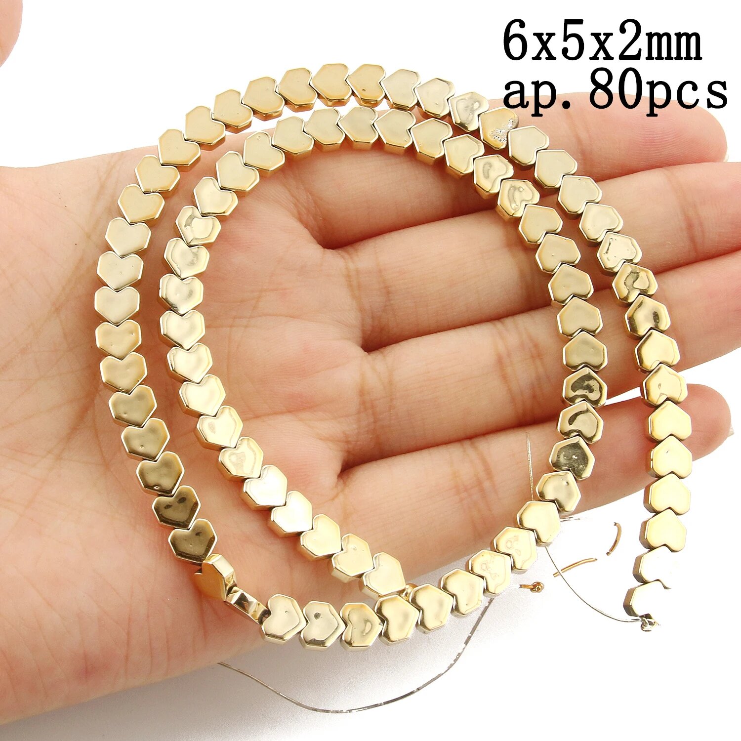 Ноciuciu гематитовые бусины позолота, style 17, 80шт