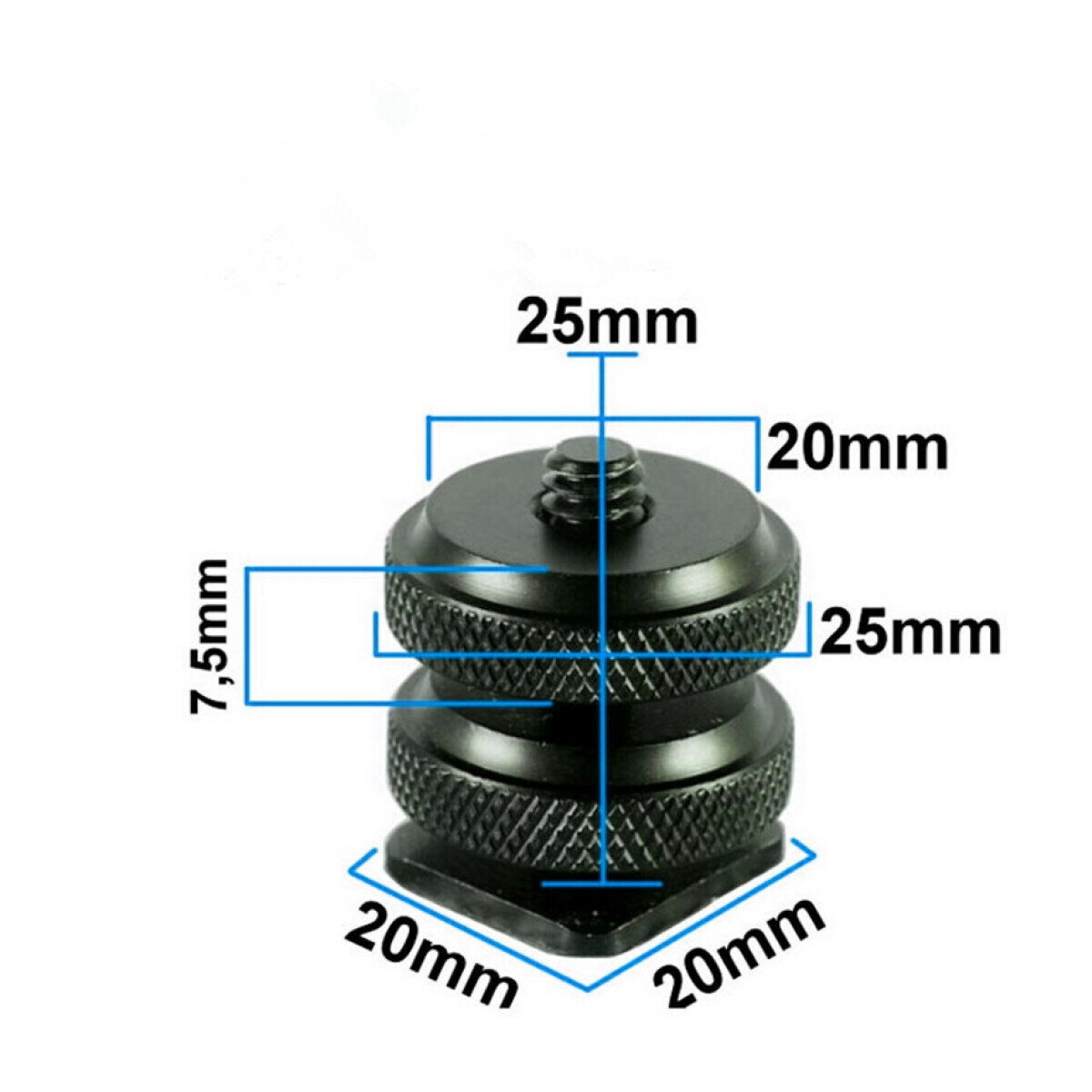 Адаптер-переходник холодный башмак - 3/8" папа резьбовой Fotokvant FLH-19