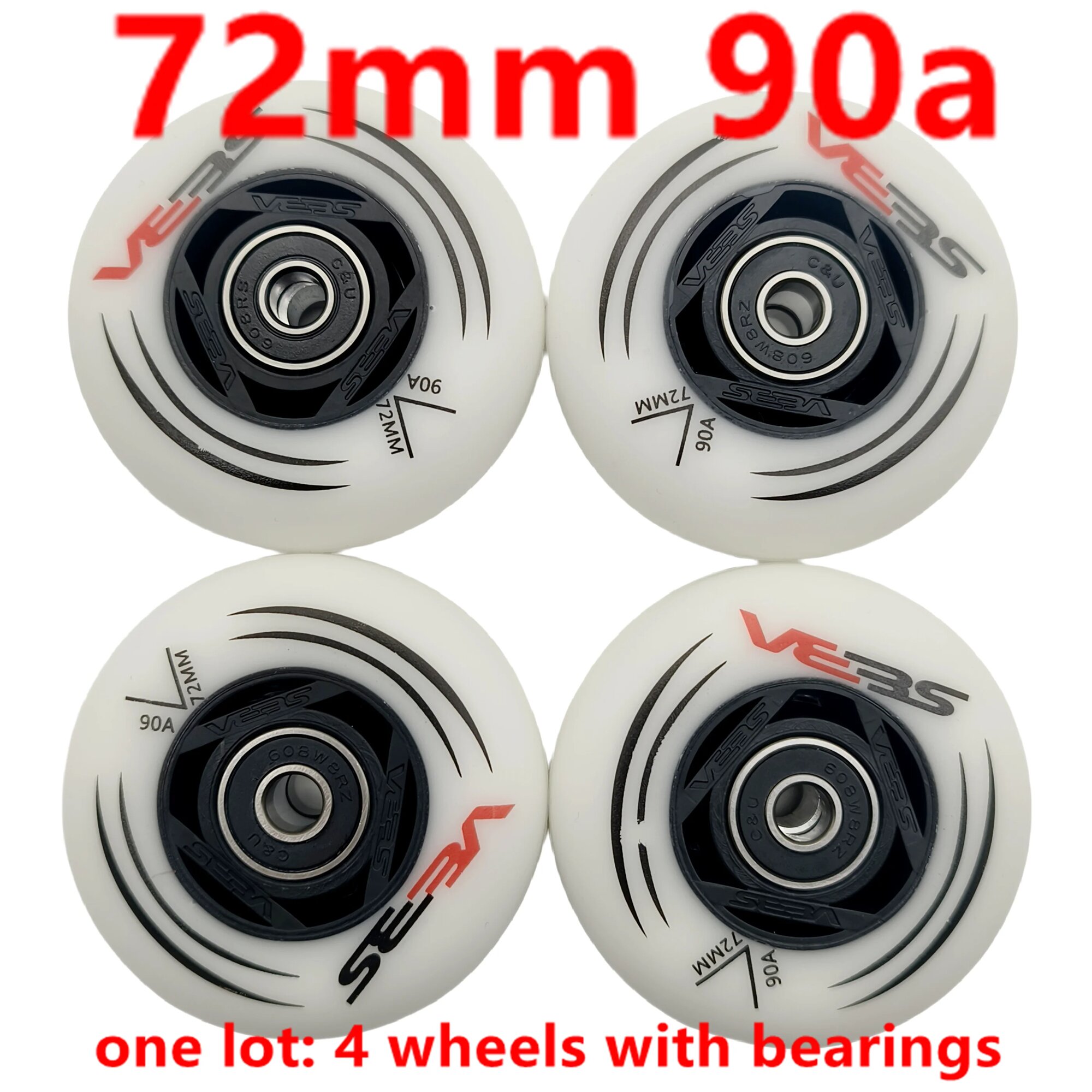 Роликовые колеса MCgala PU 72/76/80 мм 4 шт Белый, 72mm 90a