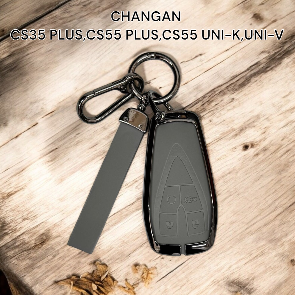 Чехол для ключа CHANGAN "CS35 PLUS","CS55 PLUS","CS55 UNI-K","UNI-V", светло-серый , ударостойкий , влагостойкий , стильный