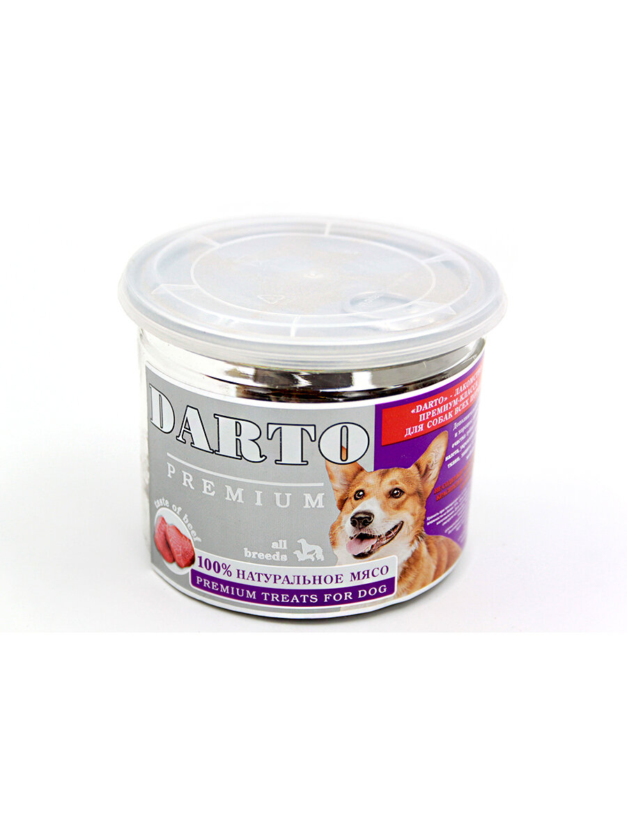 Лакомство для собак DARTO Говяжье ухо внутреннее 90 г - 1 банка