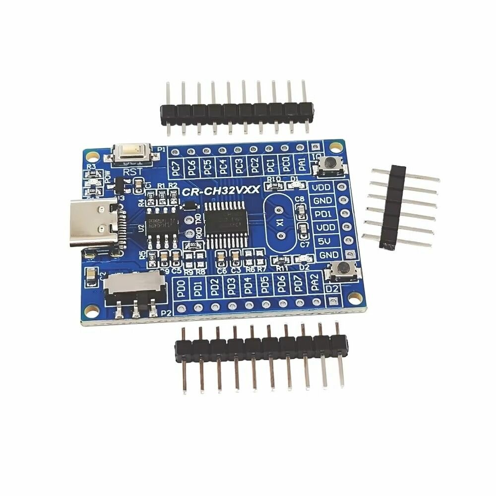Отладочная плата на базе микроконтроллера CH32V003F4P6 (blue pcb + type-C)