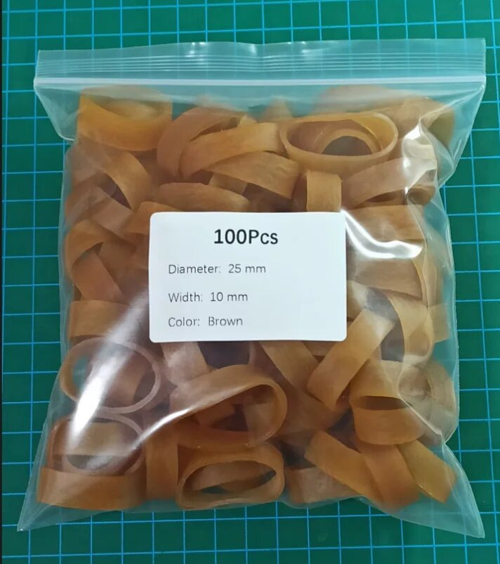 Диаметр 25 мм, маленькая широкая коричневая эластичная резинка для упаковки промышленного бизнеса 40/100/200 - количество вы выбираете