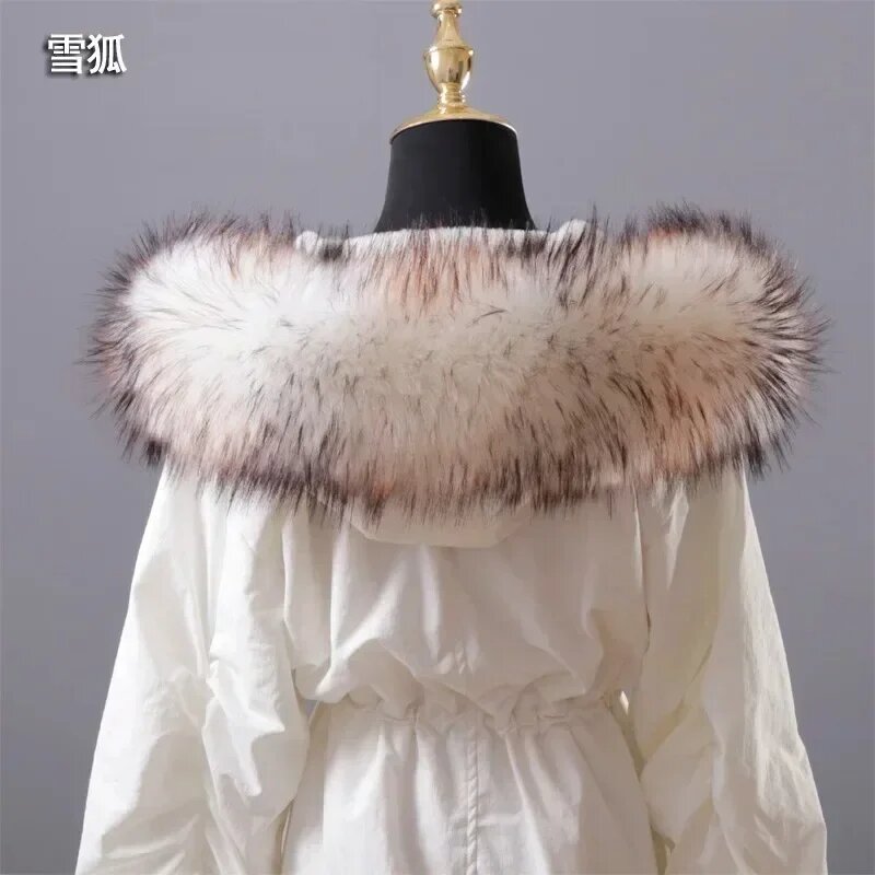 2025 фальшивый мех воротник для женщин мужчин пушистый теплый куртка капюшон декор зимняя мех шарфы одежда аксессуары детские пальто мех украшения,200,18, искусственный мех, полиэстер, полиэстер,