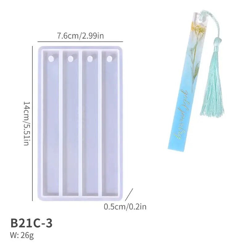 Силиконовая форма для закладок, прямоугольная форма для литья эпоксидной смолы для DIY, кристаллическая эпоксидная смола, украшение для книги, аксессуары для рукоделия