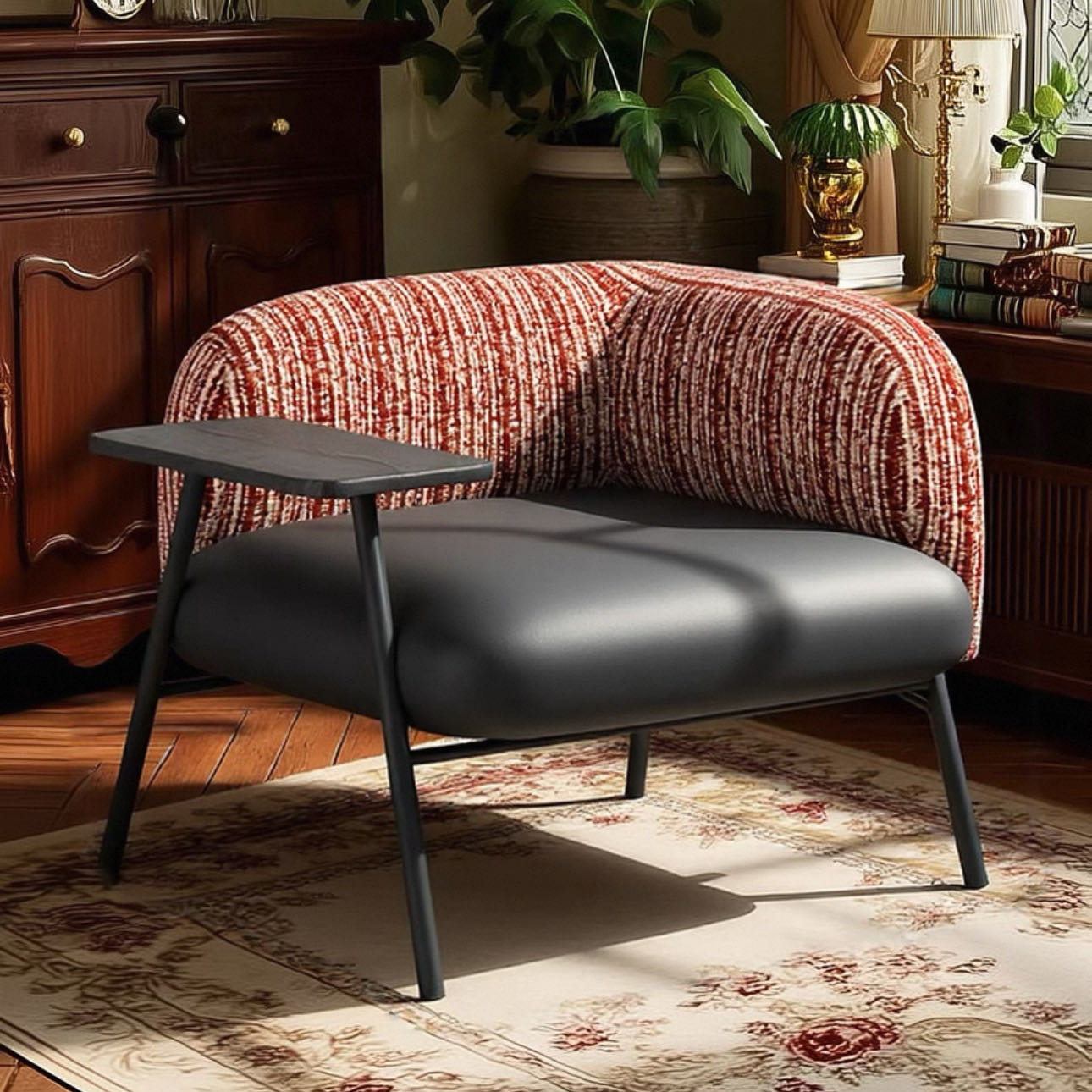 Интерьерное кресло со столиком Theize (красный+черный)