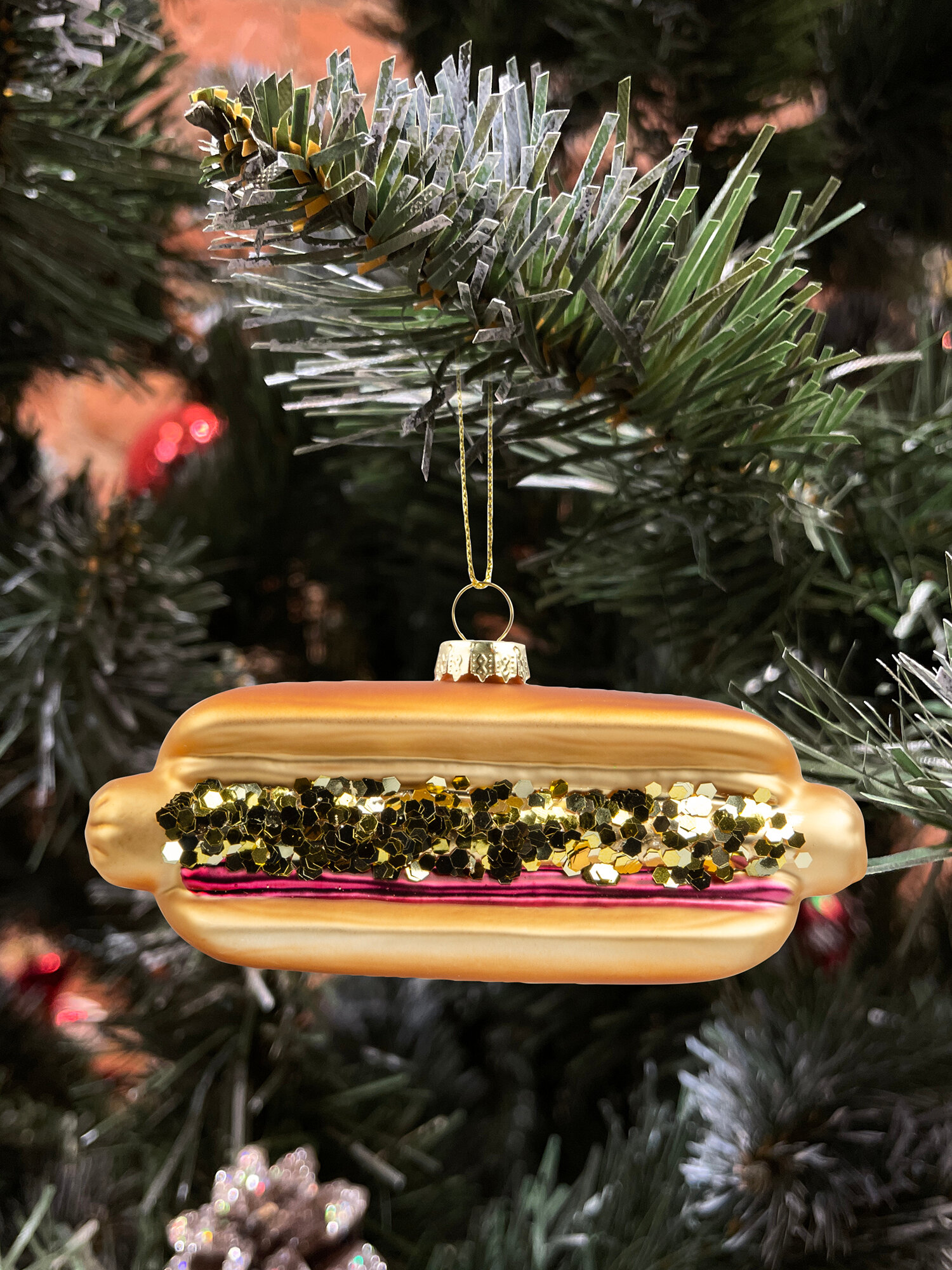 Стеклянные новогодние елочные игрушки "UltraMarin" 225-LN "Хот-дог"