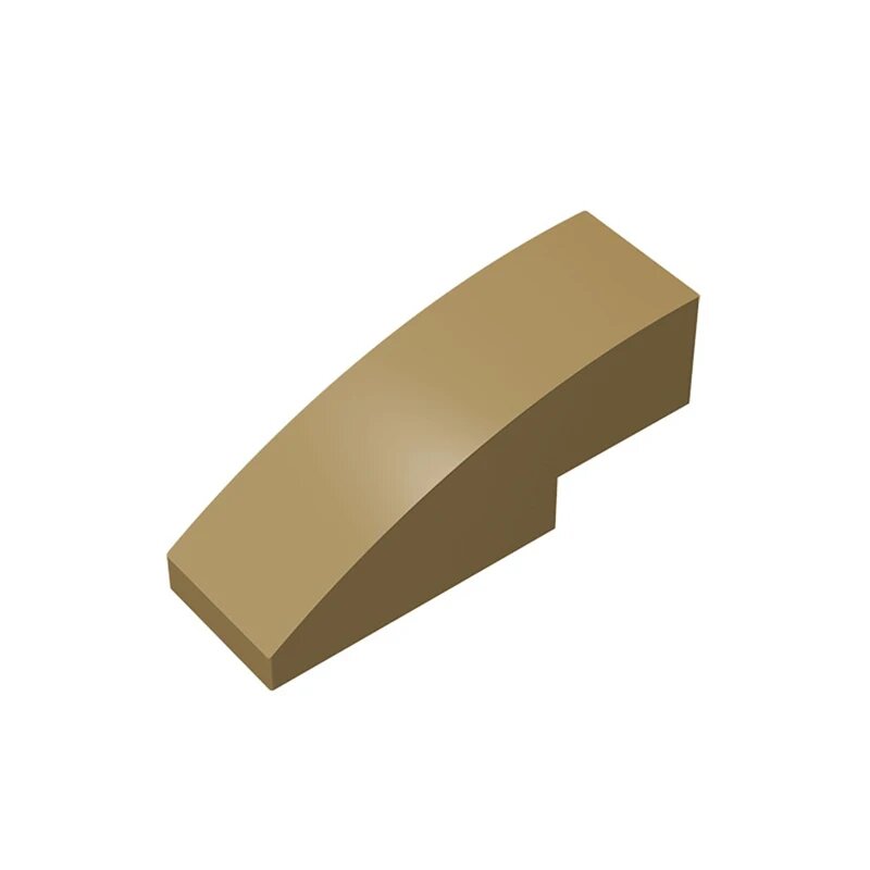 Gobricks 10 шт. 3x1 изогнутый косой кирпич Бежевый, 034